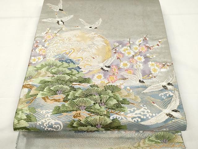 平和屋着物●本加賀友禅作家　吉村伊佐子　西陣まいづる謹製　六通柄袋帯　唐織　十六衣月に阿波　金糸　証紙付き　正絹　逸品　CAAX9594yk