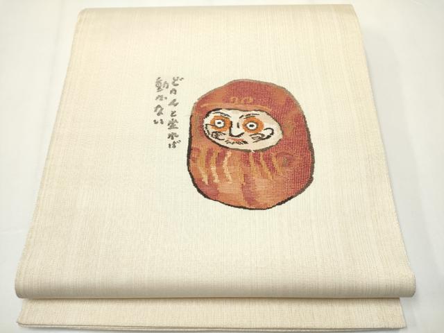 平和屋着物●太鼓柄袋帯　だるま　正絹　逸品　CAAY2404hy