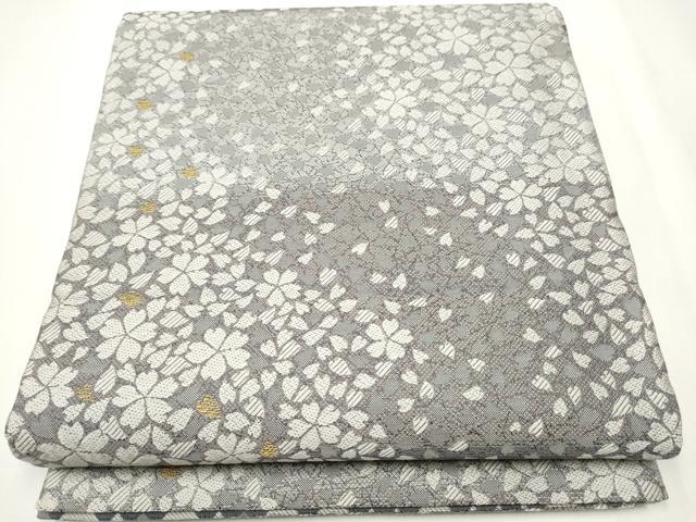 平和屋着物●両面　全通柄袋帯　舞桜文　金糸　正絹　逸品　CAAY2405hy