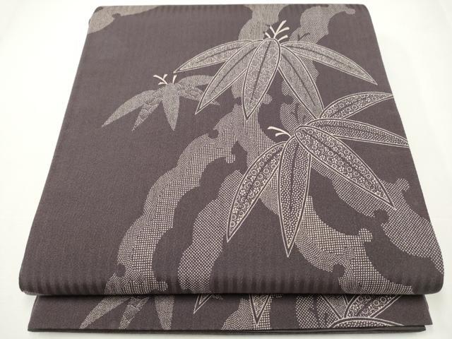 平和屋着物●全通柄袋帯　笹　正絹　逸品　CAAY2473hy