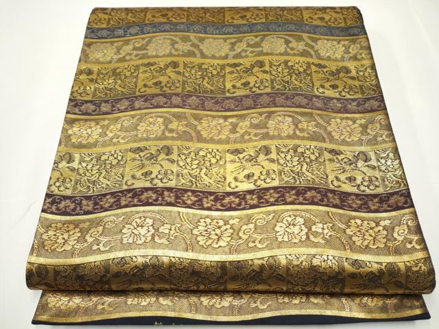 平和屋着物●西陣　神戸織物謹製　六通柄袋帯　名物裂間道　本金箔　正絹　逸品　CAAY2478hy