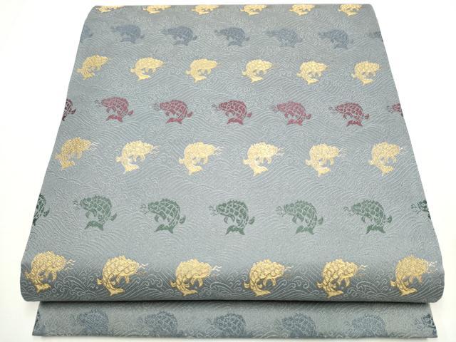 平和屋着物○六通柄袋帯 荒磯 金糸 三越扱い 正絹 逸品 CAAY2513hy