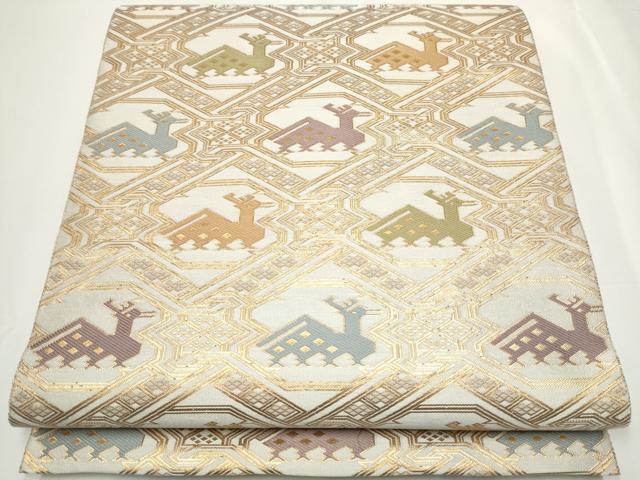 平和屋着物●六通柄袋帯　霸家台織　有栖川　金糸　正絹　逸品　CAAY2516hy