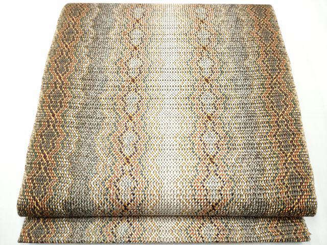 平和屋着物●全通柄袋帯　組織　間道　正絹　逸品　CAAY2558hy