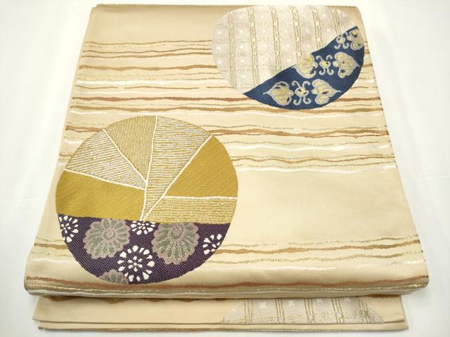 平和屋着物●六通柄袋帯　唐織　花唐草文　金銀糸　正絹　逸品　CAAY2563hy