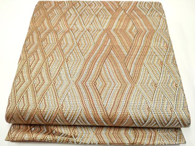平和屋着物●全通柄袋帯　組錦　金糸　正絹　逸品　CAAY2566hy