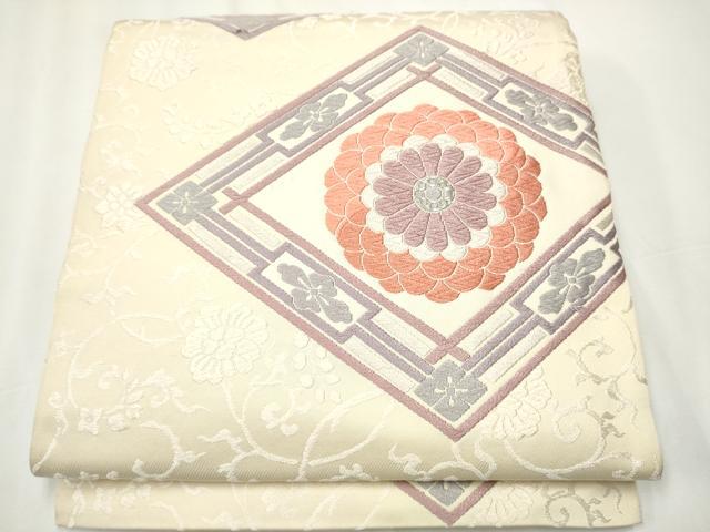 平和屋着物●六通柄　本袋帯　唐織　菱菊文　正絹　逸品　CAAY2568hy