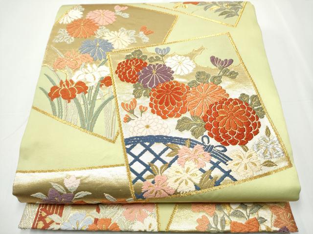 平和屋着物●六通柄袋帯　唐織　籬草花文　金銀糸　正絹　逸品　CAAY2585hy