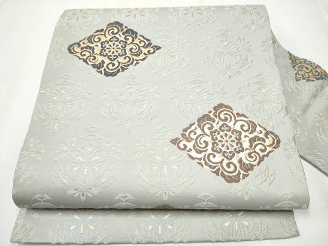 平和屋着物●九寸名古屋帯　唐織　菱花唐草文　金糸　正絹　逸品　CAAY2644hy
