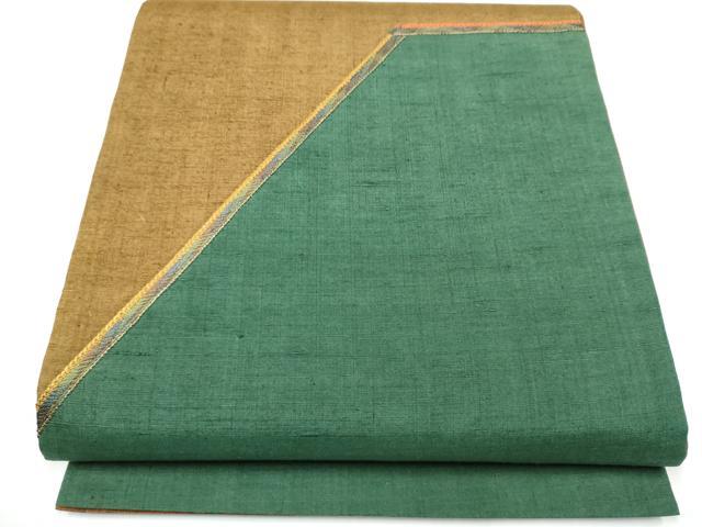 平和屋着物●太鼓柄袋帯　紬地　総刺繍　幾何学文様　正絹　逸品　CAAY2689hy