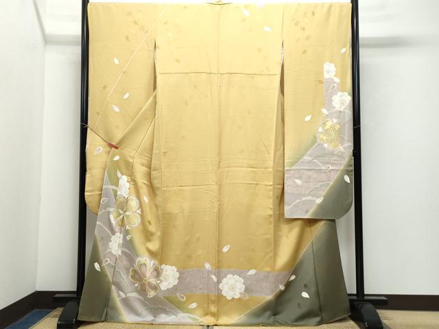 平和屋着物●ファッションブランド　hiromichi nakano　ヒロミチナカノ　振袖　刺繍　舞花文　金彩　正絹　逸品　CAAY2809vf