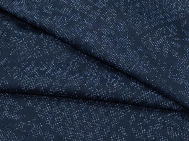 平和屋着物●結城紬　80亀甲　切嵌花文　正絹　逸品　CAAY2820vf