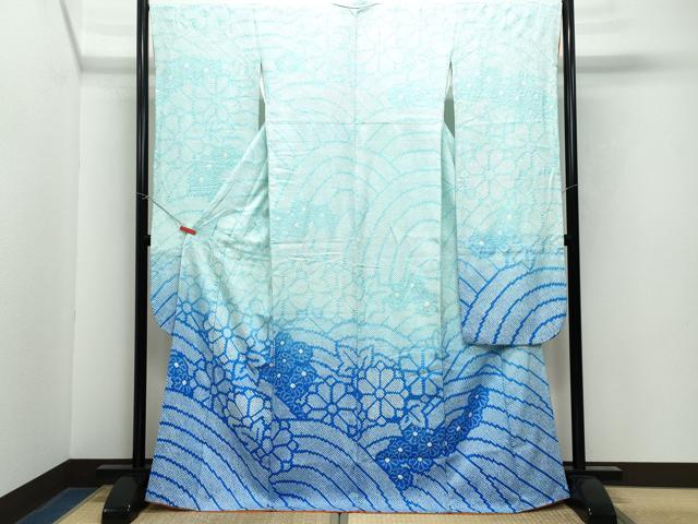 平和屋着物●豪華振袖　総絞り　舞花文　正絹　逸品　CAAY2838vf