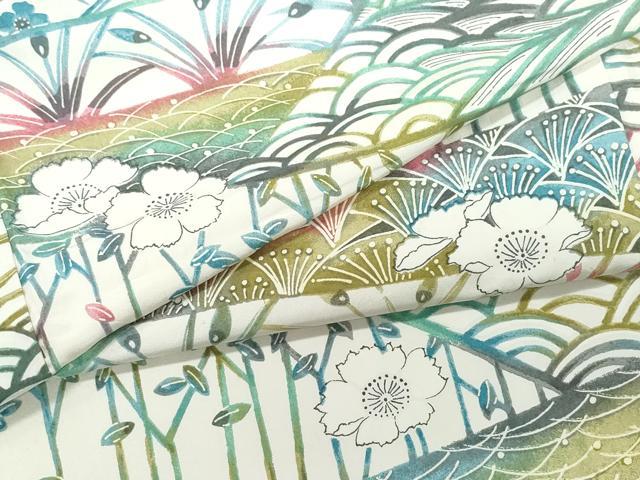 平和屋着物●本場染大島紬　草花文　正絹　逸品　CAAY2855vf