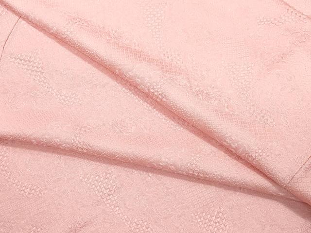 平和屋着物●上質な色無地　花唐草地紋　紅梅色　正絹　逸品　CAAY2880vf