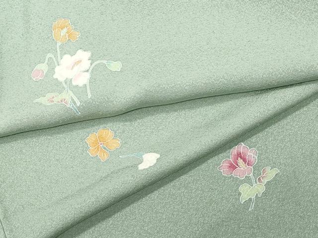 平和屋着物●上質な小紋　草花文　正絹　逸品　CAAY2893vf