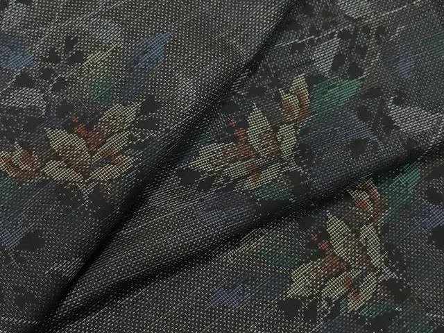 平和屋着物●本場大島紬　9マルキ　草花文　正絹　逸品　CAAY2901vf