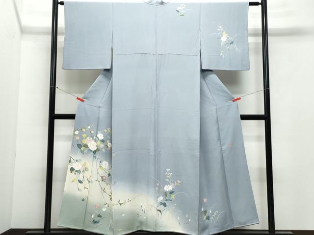 平和屋着物●訪問着　友禅　作家物　枝花文　暈し染め　正絹　逸品　CAAY2913vf