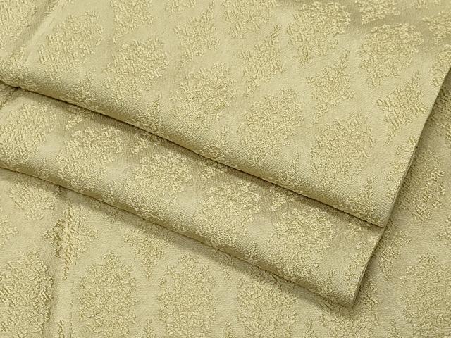 平和屋着物●上質な色無地　吉祥地紋　枯色　正絹　逸品　CAAY2941vf