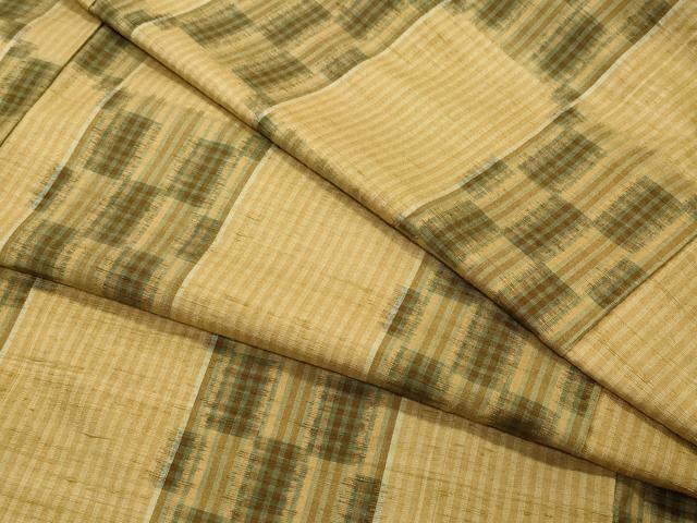 平和屋着物●上質な紬　市松文様　正絹　逸品　CAAY2961vf