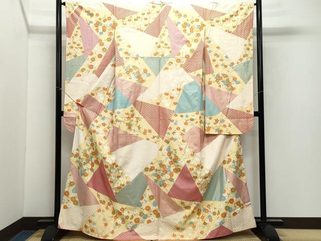 平和屋着物●豪華振袖　切嵌草花文　金彩　正絹　逸品　CAAY2963vf