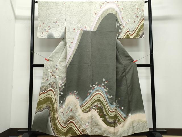 平和屋着物●訪問着　吉祥花文　金銀彩　正絹　逸品　CAAY2988vf