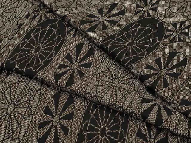 平和屋着物●本場大島紬　7マルキ　源氏車文　正絹　逸品　CAAY2996vf