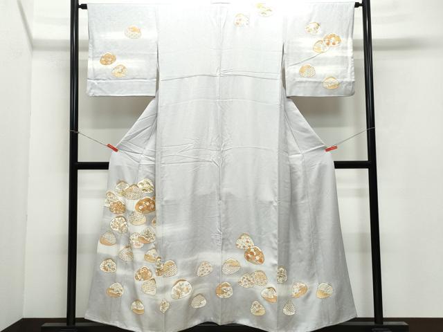 平和屋着物●創業460年・千總　訪問着　駒刺繍　貝合わせ宝尽くし草花文　金彩　伊勢丹扱い　正絹　逸品　CAAY2998vf