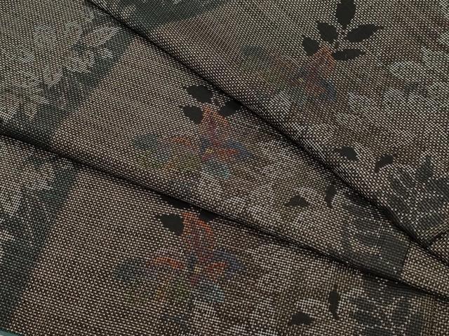 平和屋着物●本場大島紬　9マルキ　草花文　正絹　逸品　CAAY3005vf