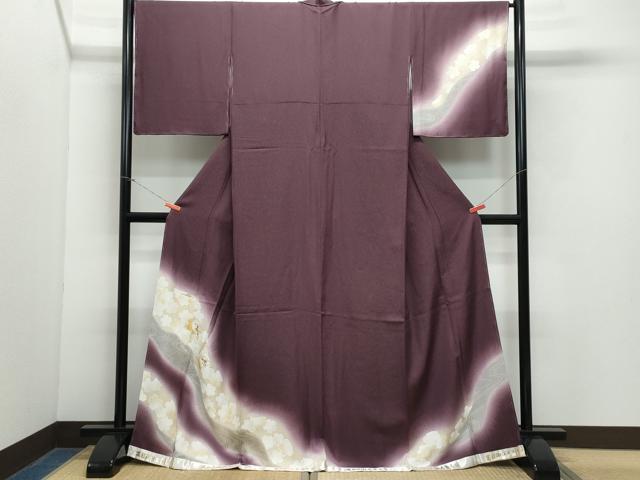 平和屋着物●訪問着　流水舞桜　暈し染め　金彩　正絹　逸品　CAAY3030vf