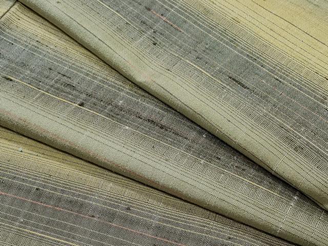 平和屋着物●郡上紬　草木染　横段文　正絹　逸品　CAAY3038vf