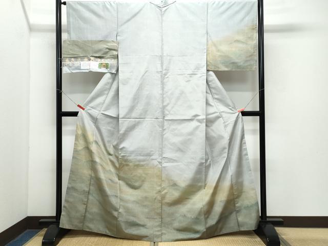 平和屋着物●訪問着　本場染大島紬　遠山霞文　森輝雄作　証紙付き　正絹　逸品　CAAY3042vf