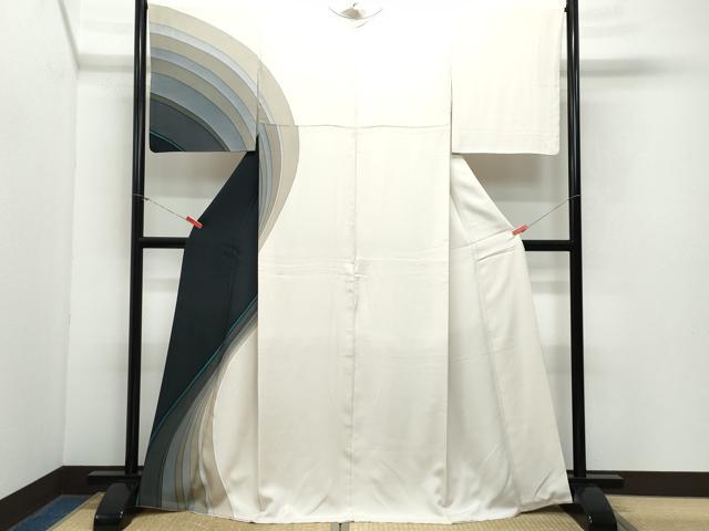 平和屋着物●訪問着　流線文　正絹　逸品　CAAY3054vf