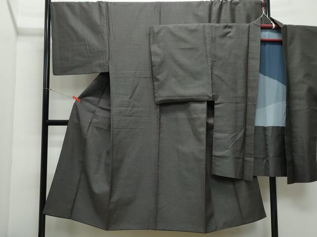平和屋着物●男性　紬　アンサンブル　100亀甲　正絹　逸品　CAAY3065vf
