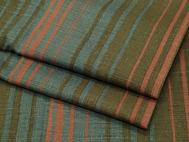 平和屋着物●上質な紬　縞　正絹　逸品　CAAY3082vf