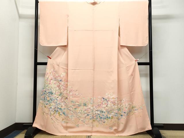 平和屋着物●本加賀友禅作家　黒田勲　色留袖　休み鳥枝花文　正絹　逸品　CAAY3096vf