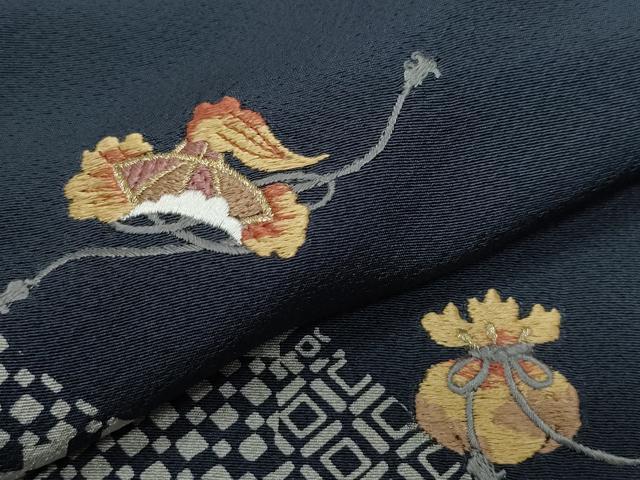 平和屋着物○男性 訪問着 刺繍 宝尽くし文 正絹 逸品 CAAY3110vf