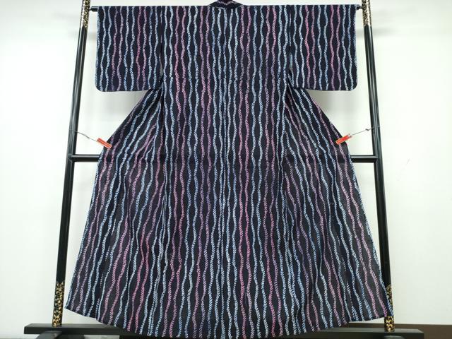 平和屋着物∴夏物　浴衣　有松鳴海絞り　立涌草木文　綿　逸品　未使用　CAAY4411ng