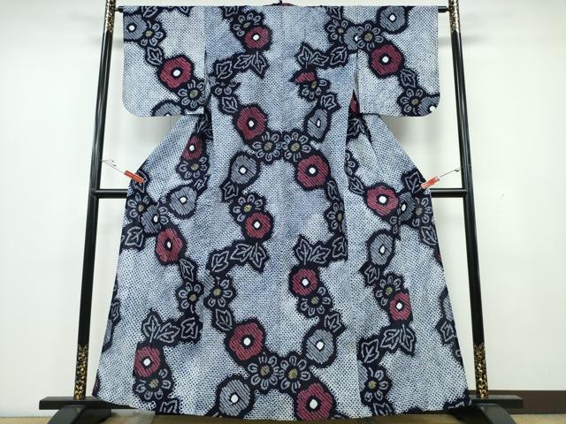 平和屋着物∴夏物　浴衣　有松鳴海絞り　舞花文　綿　逸品　CAAY4414ng