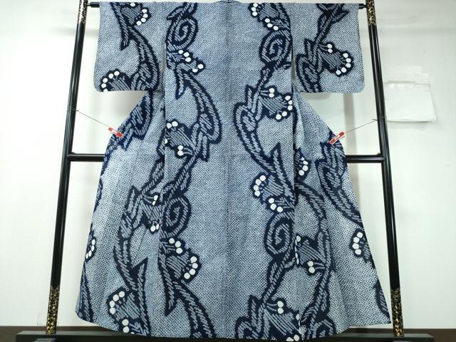 平和屋着物∴夏物　浴衣　有松鳴海絞り　南天文　綿　逸品　CAAY4424ng