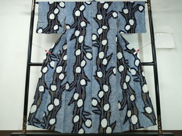 平和屋着物∴夏物　浴衣　有松鳴海絞り　チューリップ　綿　逸品　CAAY4428ng