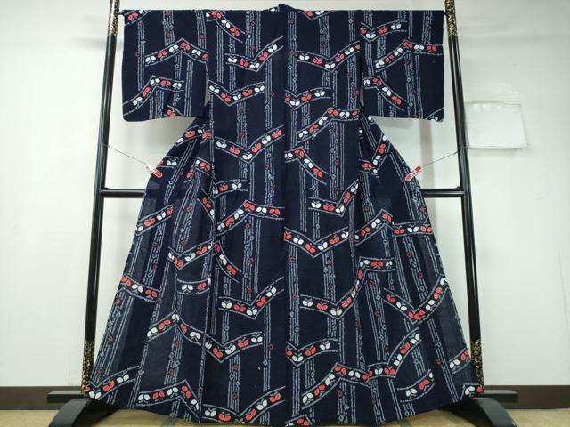 平和屋着物∴夏物　浴衣　有松鳴海絞り　舞蝶吉祥文　綿　逸品　CAAY4431ng