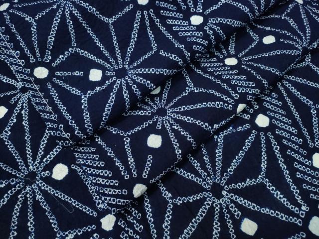 平和屋着物∴夏物　浴衣　有松鳴海絞り　麻の葉文様　綿　逸品　未使用　CAAY4439ng