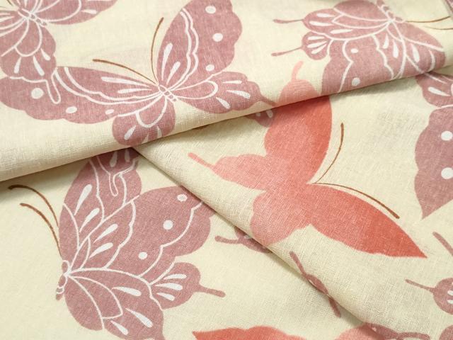 平和屋着物＊夏物　小紋　紗　舞蝶文　洗える着物　未使用　CAAY4449ng