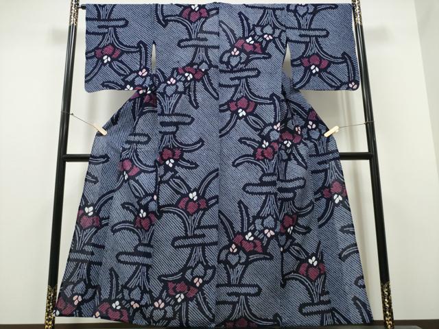 平和屋着物∴夏物　浴衣　有松鳴海絞り　エ霞杜若　綿　逸品　CAAY4478ng