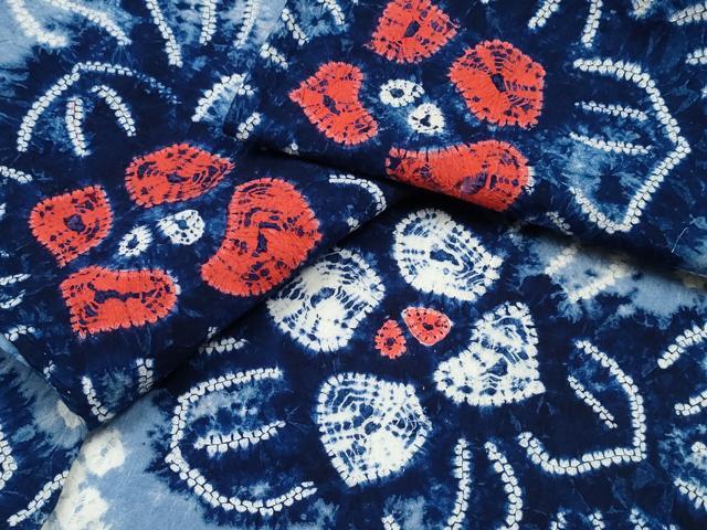 平和屋着物∴夏物　浴衣　有松鳴海絞り　舞花文　綿　逸品　CAAY4488ng