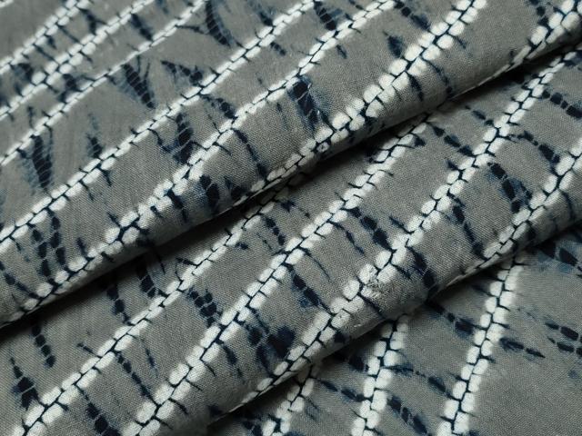 平和屋着物∴夏物　浴衣　有松鳴海絞り　斜線文　綿　逸品　CAAY4495ng