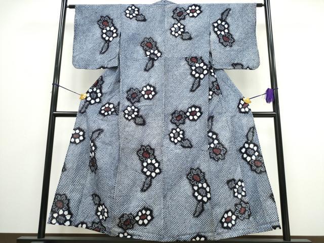 平和屋着物∴夏物　浴衣　有松鳴海絞り　舞花文　綿　逸品　CAAY4541ng