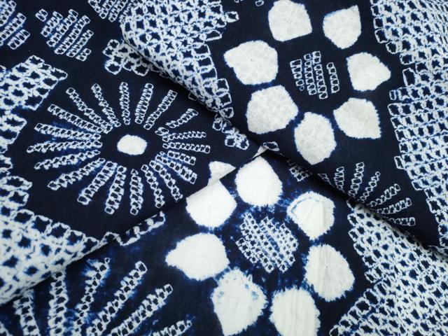 平和屋着物∴夏物　浴衣　有松鳴海絞り　舞菊文　綿　逸品　CAAY4547ng