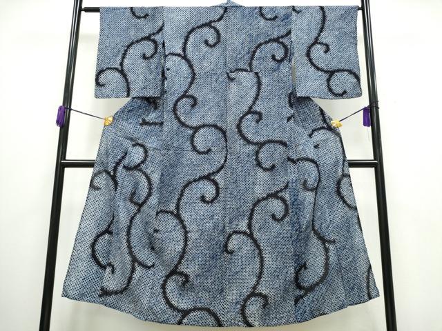 平和屋着物∴夏物　浴衣　有松鳴海絞り　唐草文　綿　逸品　CAAY4551ng